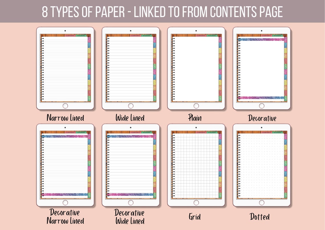 Rainbow Glitter DIGITAL NOTEBOOK Goodnotes Digital Journal - Etsy UK