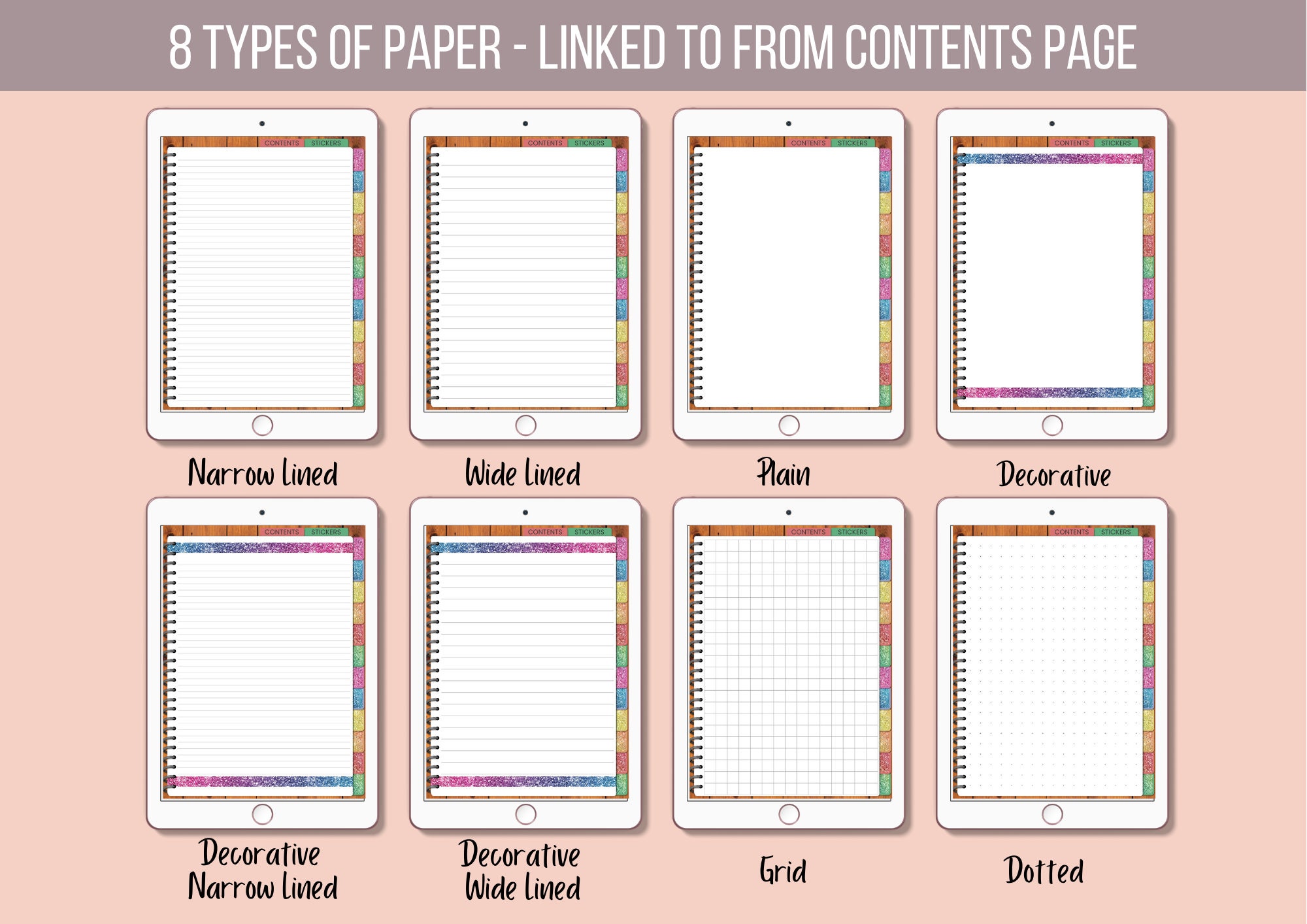 Rainbow Glitter DIGITAL NOTEBOOK Goodnotes Digital Journal - Etsy UK