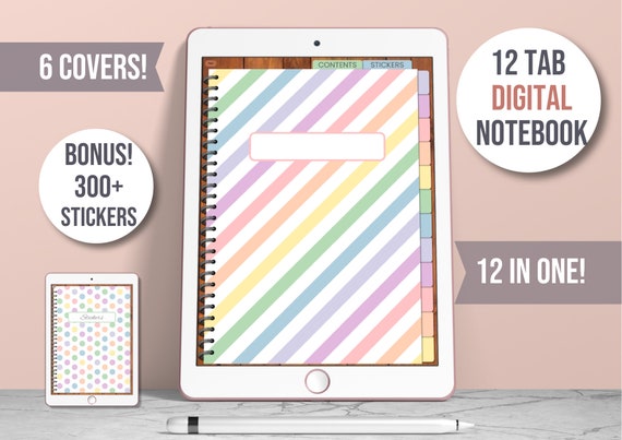Rainbow DIGITAL NOTEBOOK goodnotes digital diary journal | Etsy