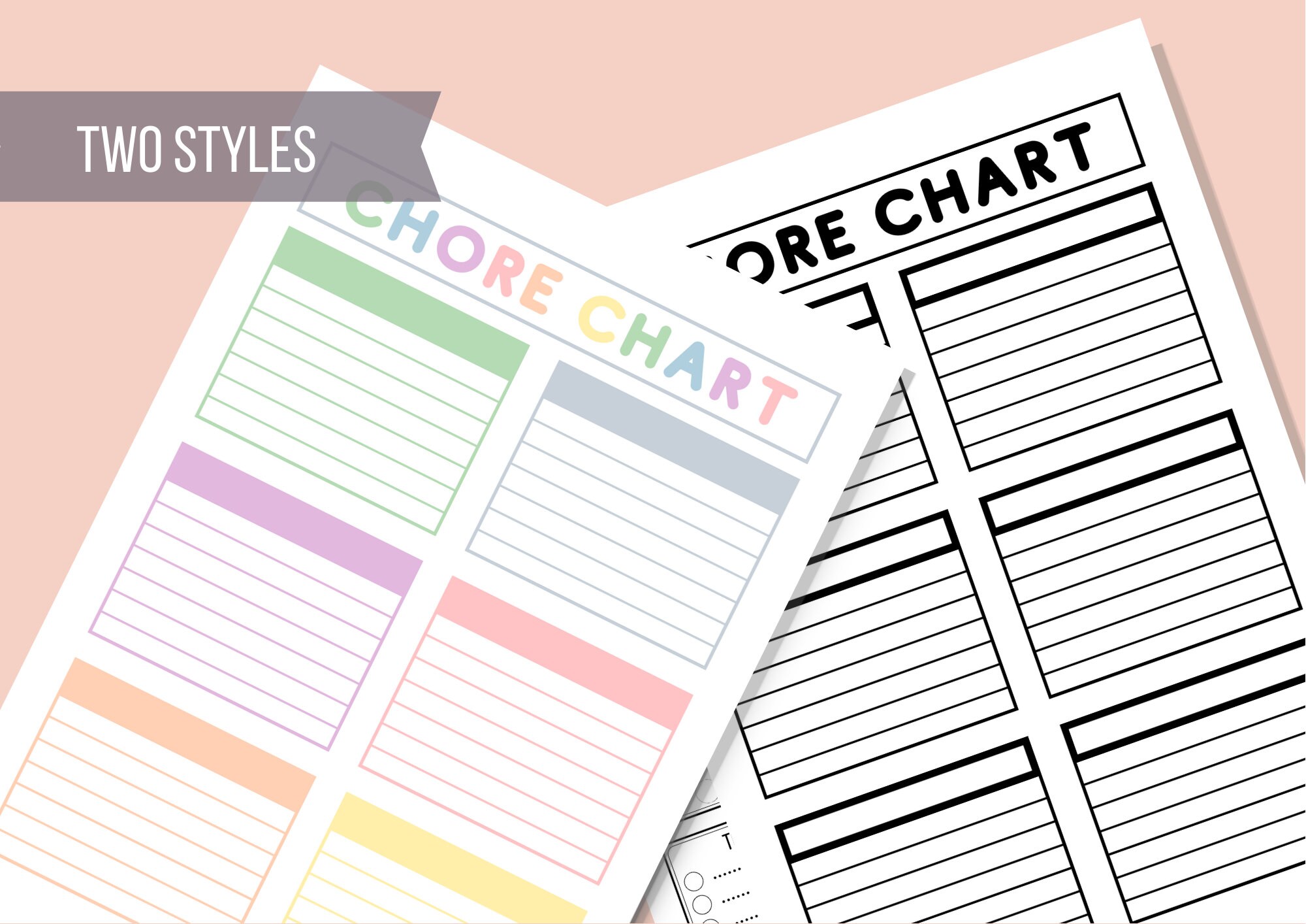 Pastel CHORE CHART Printable Planner Page Cleaning list | Etsy