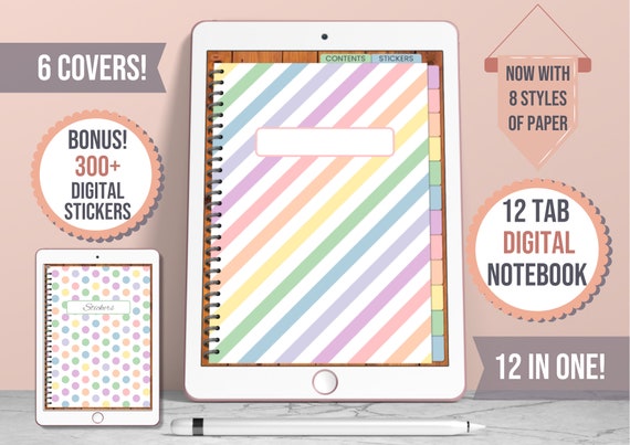 Rainbow DIGITAL NOTEBOOK goodnotes digital diary journal | Etsy