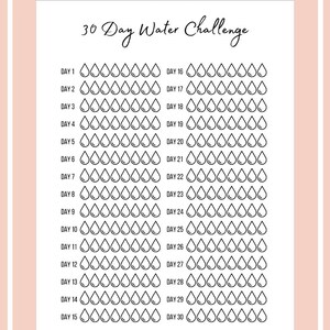 WATER CHALLENGE Printable Habit Tracker Hydration Tracker Bullet ...