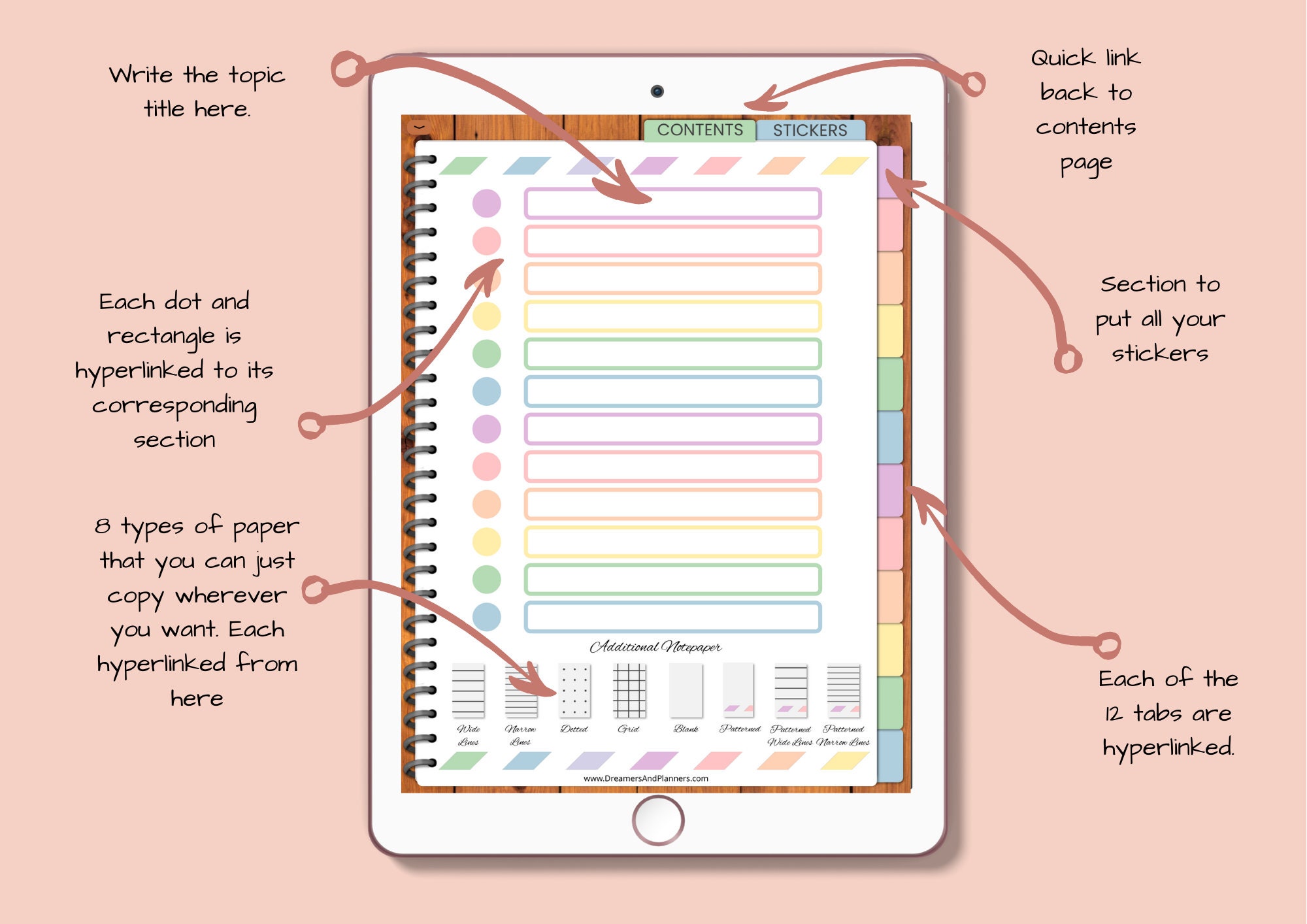 Rainbow DIGITAL NOTEBOOK goodnotes digital diary journal | Etsy