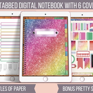 Rainbow Glitter DIGITAL NOTEBOOK Goodnotes Digital Journal - Etsy UK