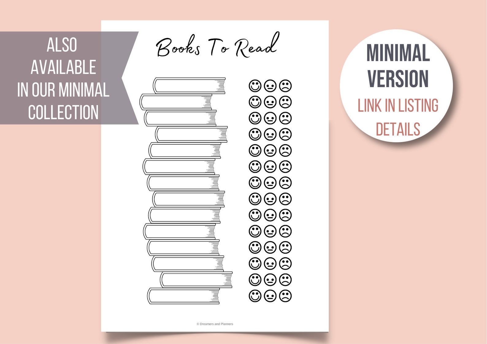 BOOKS to READ Printable Tracker Books to Read List Habit | Etsy