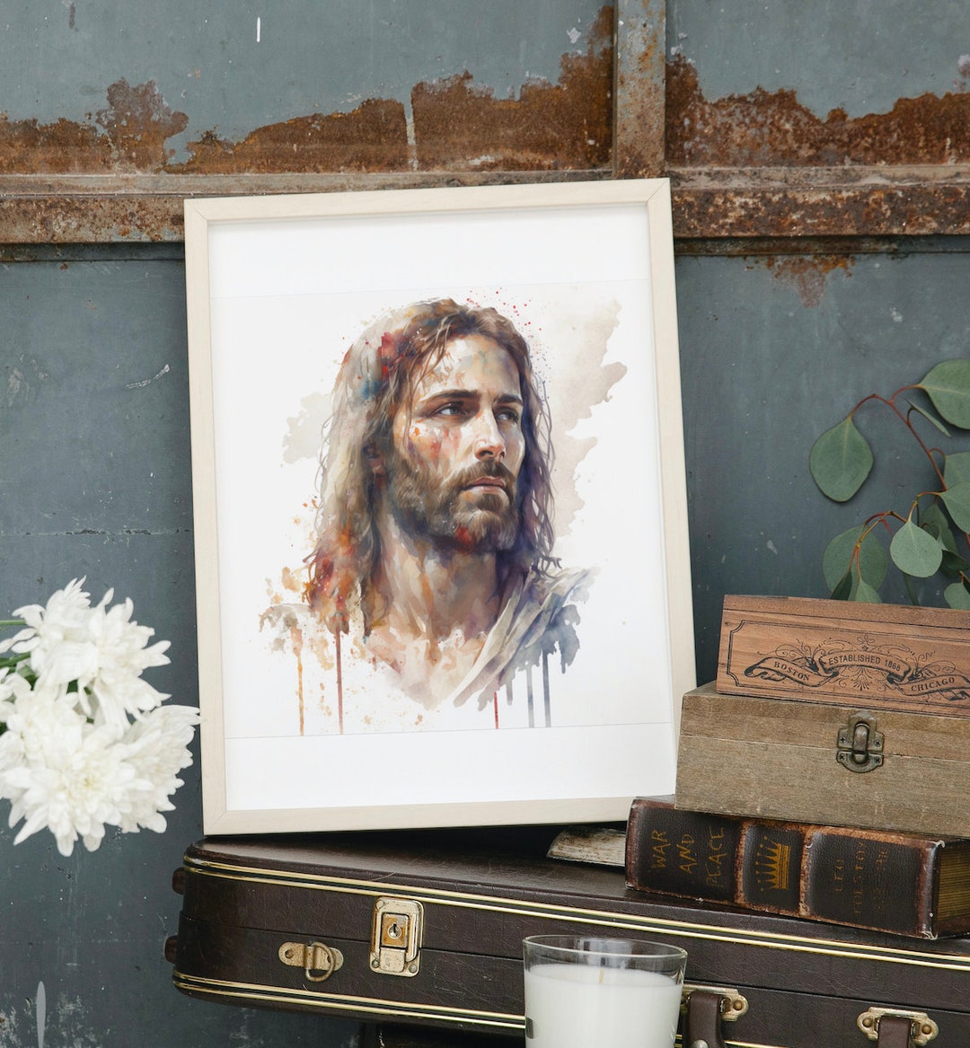 Christian Art: Jesus Sketch - Downloadable Jesus Painting Bible Poster ...
