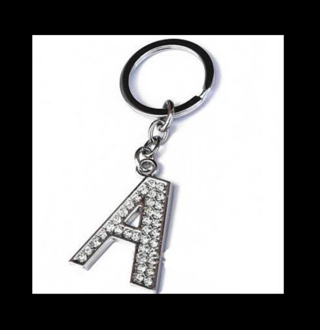 Sparkle Diamante Bling Letter Keyring Keychain A to Z Available Bag ...
