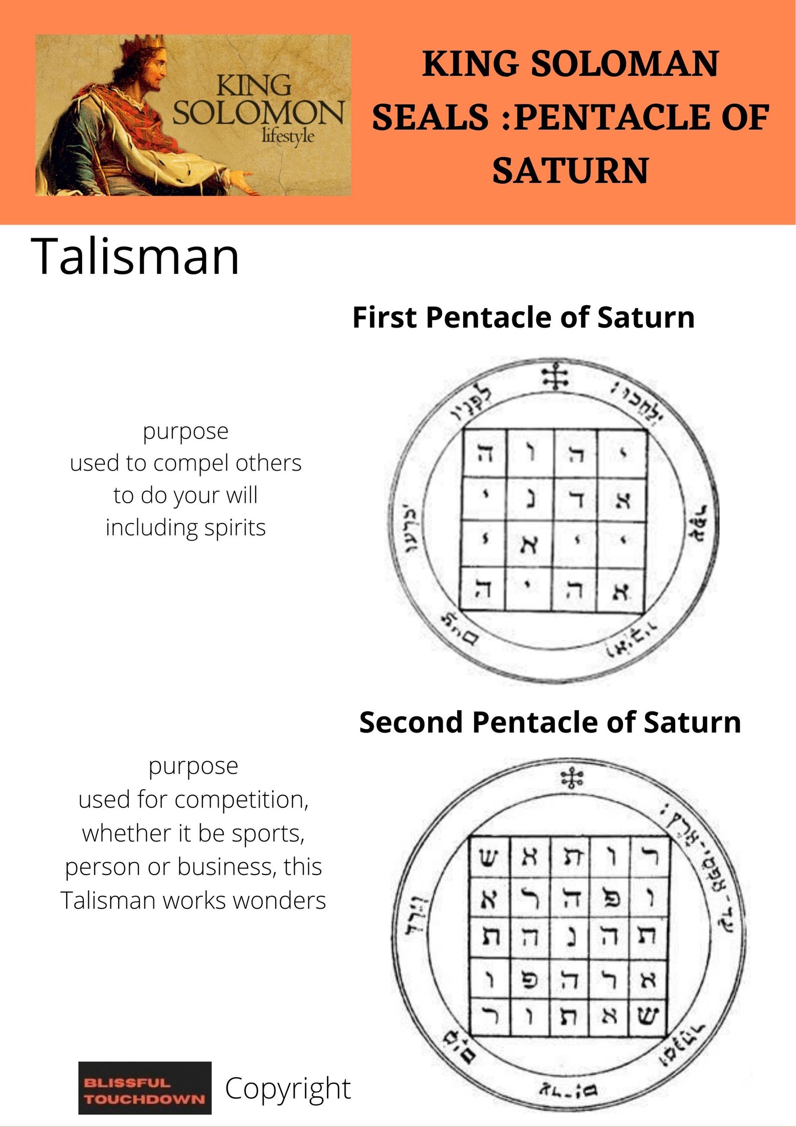 King Solomon Seals Pentacle of Saturn Talisman Digital - Etsy UK