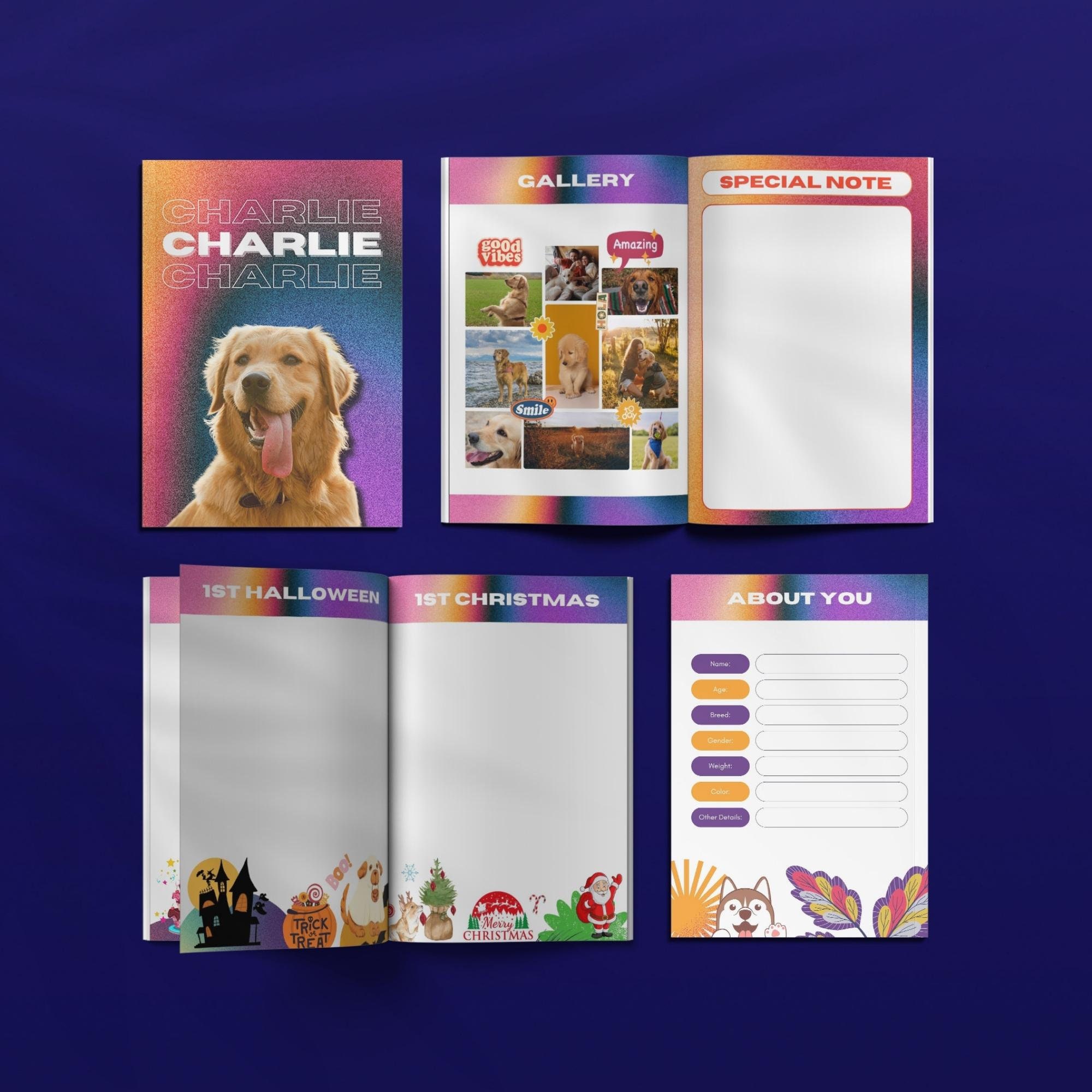 Dog Journal, Printable Dog Journal, Dog Diary, Pet Journal, Pet Memory ...