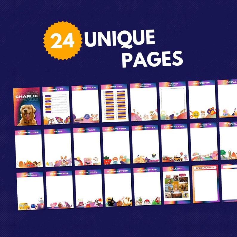 Dog Journal, Printable Dog Journal, Dog Diary, Pet Journal, Pet Memory ...