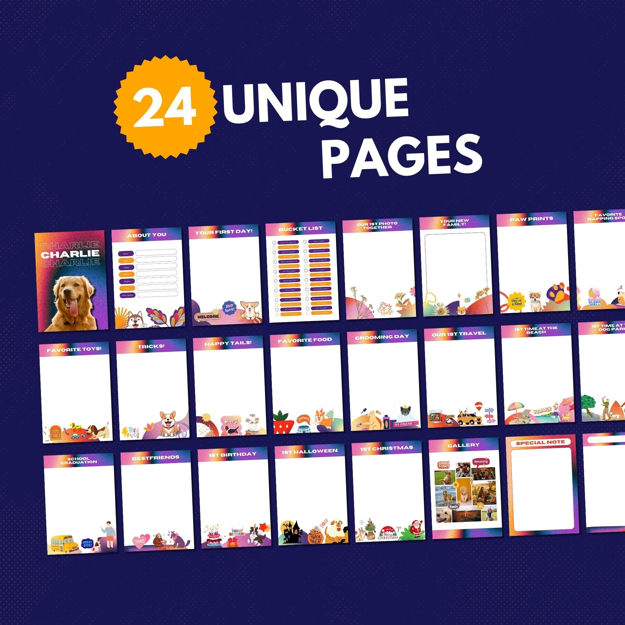 Dog Journal, Printable Dog Journal, Dog Diary, Pet Journal, Pet Memory ...