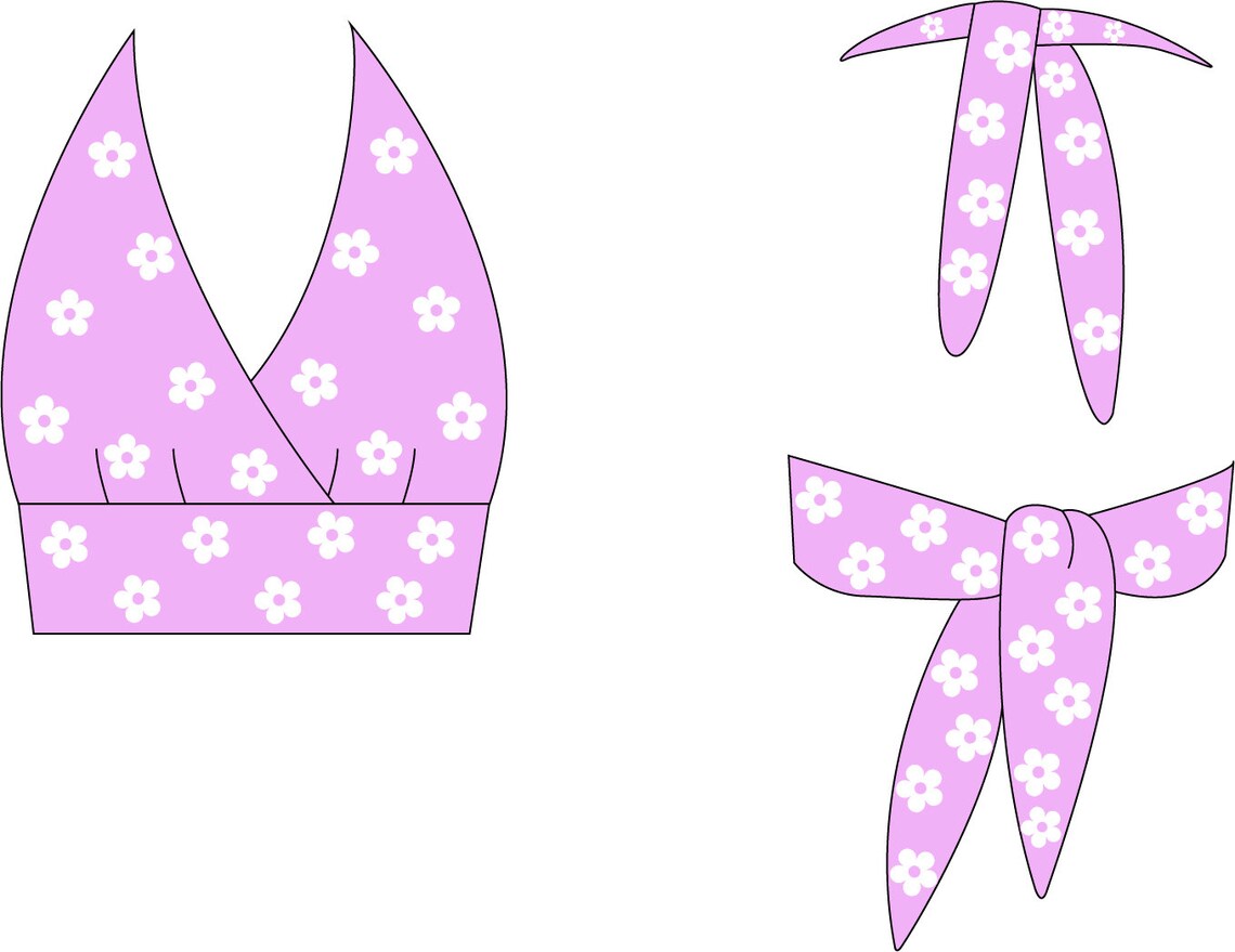 Size M 70s Halter Top PDF Sewing Pattern Pack - Etsy