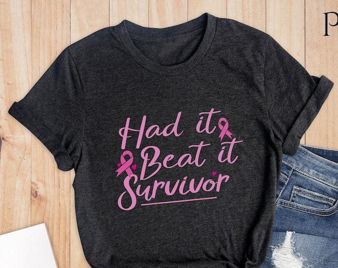 Survivor T-shirt,breast Cancer Survivor Shirt,pink Ribbon Tee,cancer ...