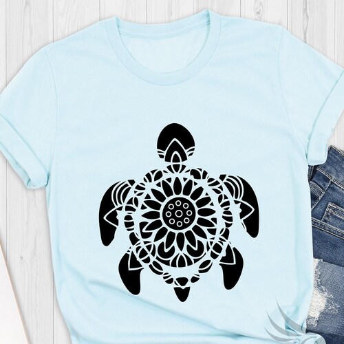 Sea Turtle T-shirt Floral Sea Turtles Save the Turtles - Etsy