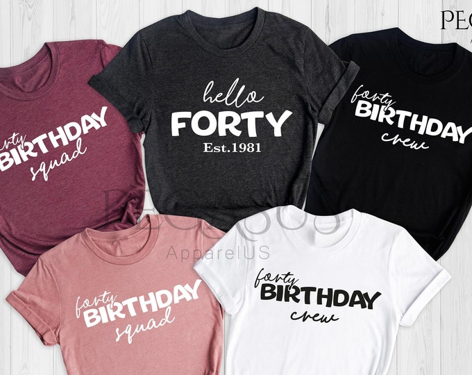 Personalized 40th Birthday Shirt, Custom 40th Birthday Party Shirts ...