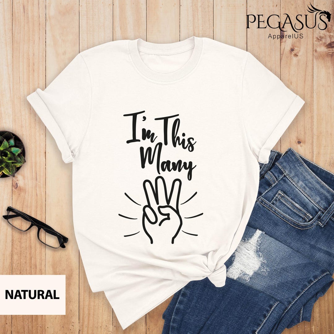 I'm This Many Shirt, Toddler 3 Year Old T-shirt, Cute for 3rd Birthday ...