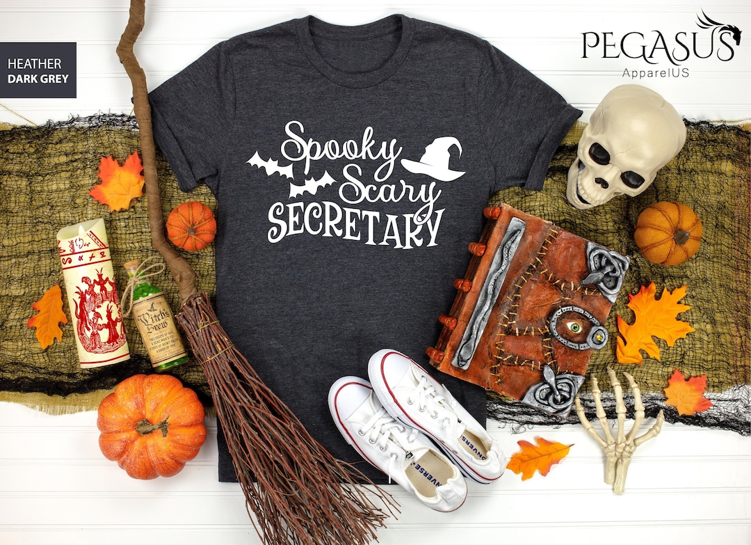 Spooky Scary Secretary Halloween Shirt, Spooktacular Secretary Shirt ...