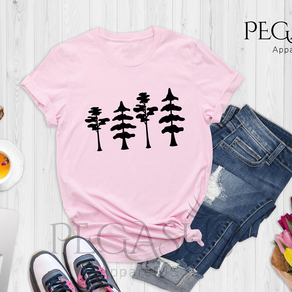 Nature Trees Shirt, Pine Tree T-shirt, Adventure Shirts, Nature Lover ...
