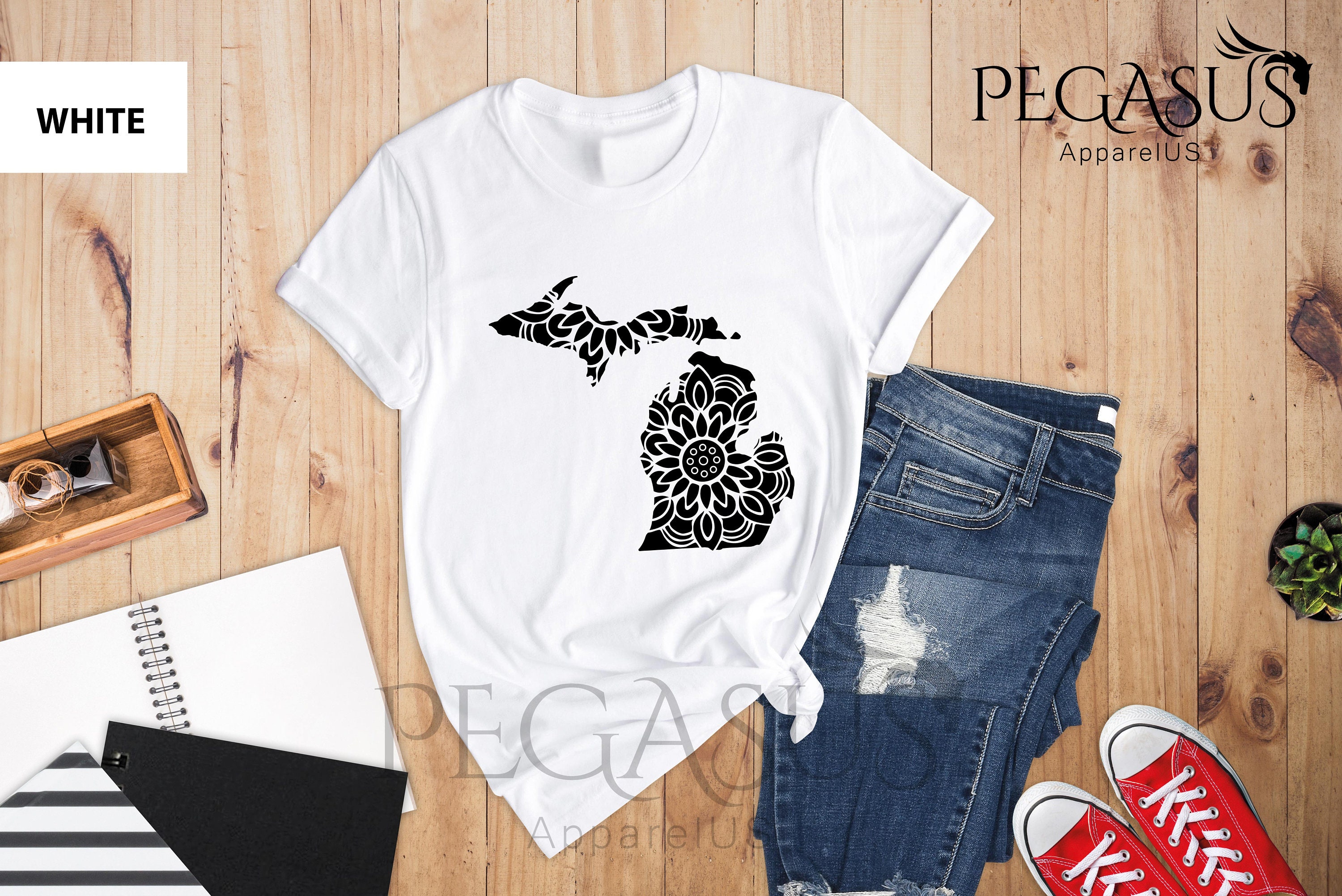 Michigan Mandala Shirt, Michigan State Shirts, Michigan State Map ...