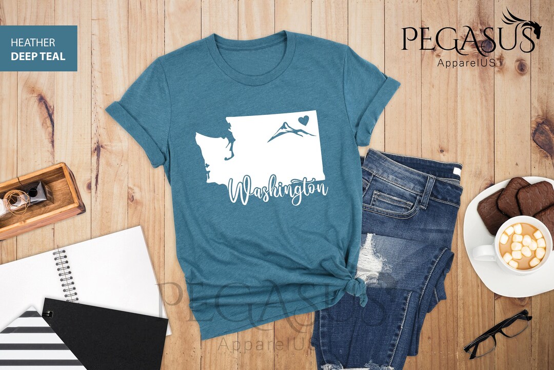 Washington Map Shirt, Washington Forest Tee, Washington State Shirt, WA ...