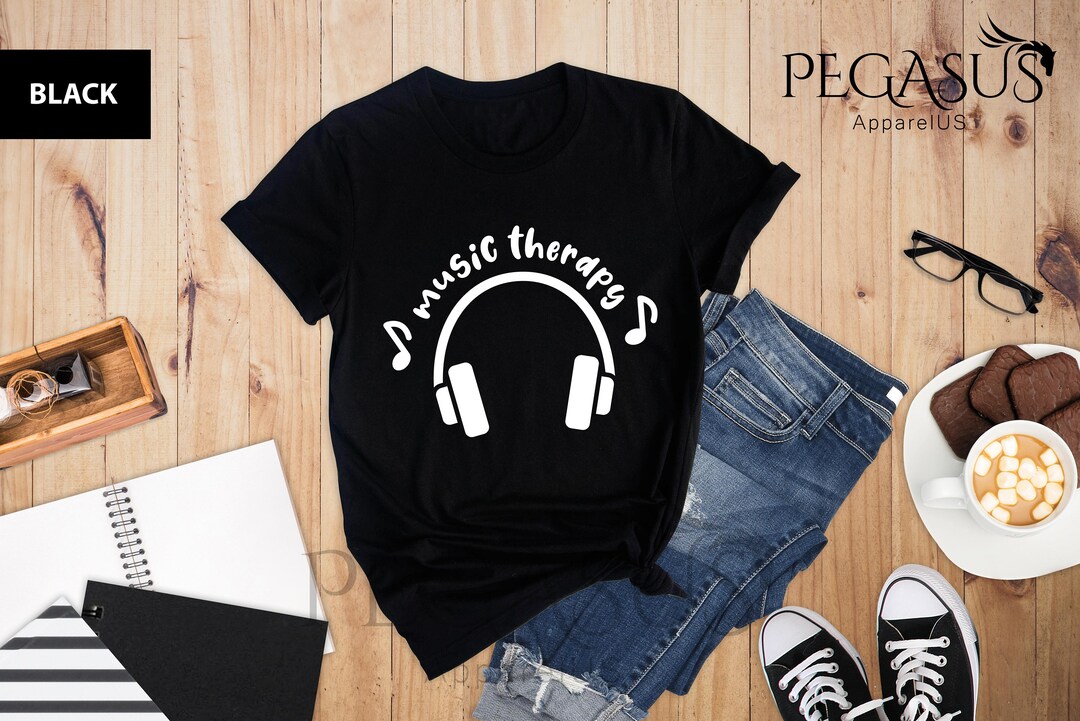 Music Therapy Shirt, Music Therapy Headphone T Shirt, Music Therapist ...