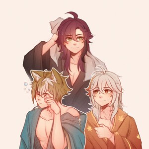 Genshin Impact Gorou, Kazuha and Heizou Print - Etsy