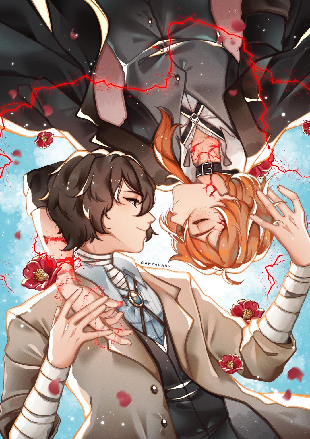 Bungou Stray Dogs Soukoku Dazai Osamu and Chuuya Nakahara Print - Etsy