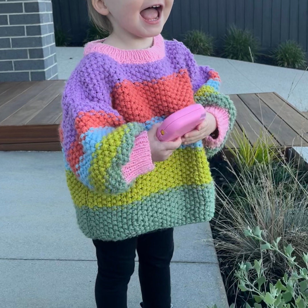 Chunky Toddler Sweater Knitting Pattern: Lollypop Stripes (PDF Pattern ...