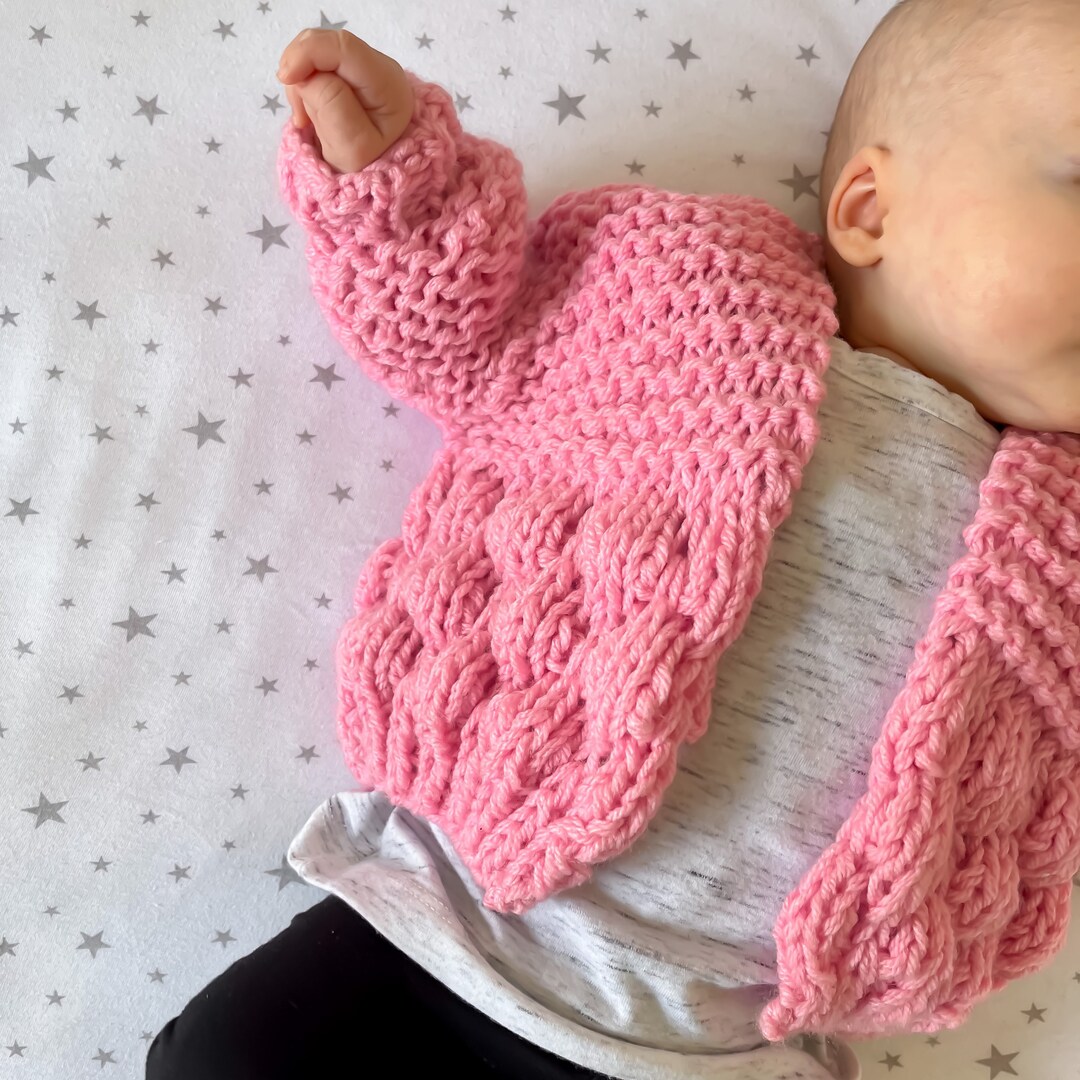 BABY CARDIGAN PATTERN | Chunky Cardigan Pattern | Baby Knitting Pattern ...