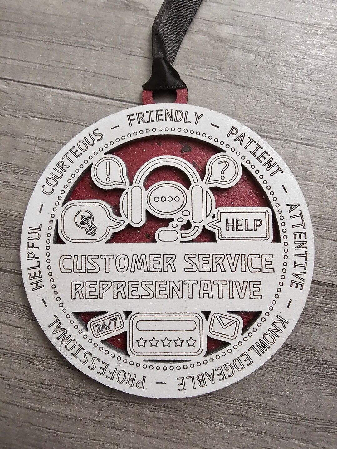 Personalized Customer Service Christmas Ornament: Laser Cut 3.5" - Etsy