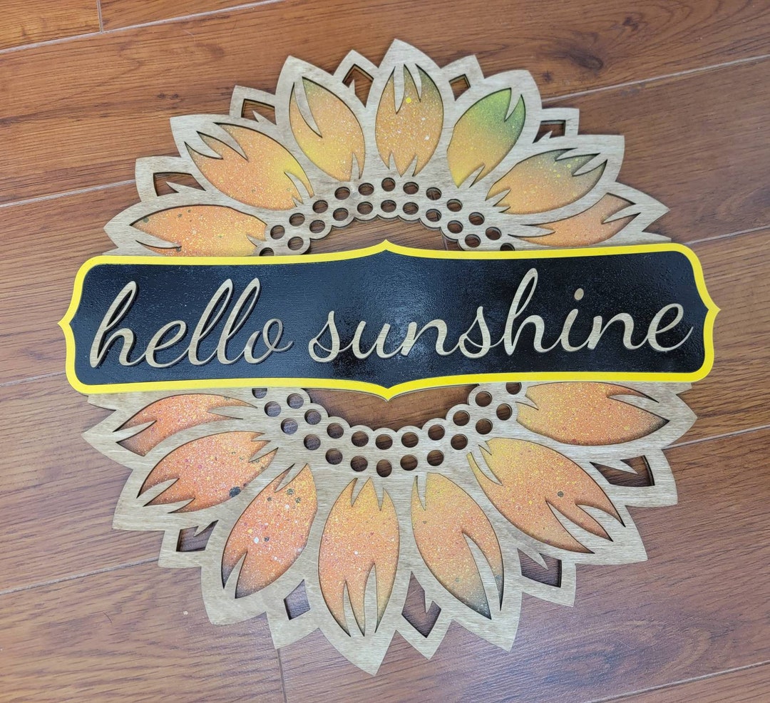 Hello Sunshine Sign, Sunflower Sign, Sunflower Home Decor, Sunflower ...