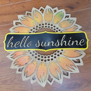 Hello Sunshine Sign, Sunflower Sign, Sunflower Home Decor, Sunflower ...