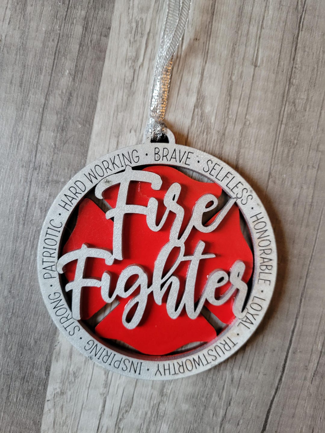 Hand Painted Firefighter Ornament: Laser Cut First Responder Gift - Etsy