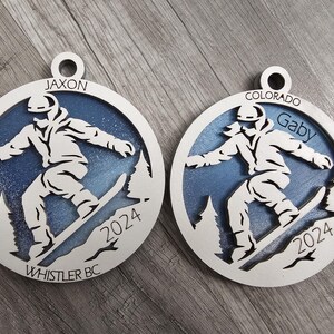 Custom Snowboard Ornament, Personalized Wood Christmas Gift - Etsy