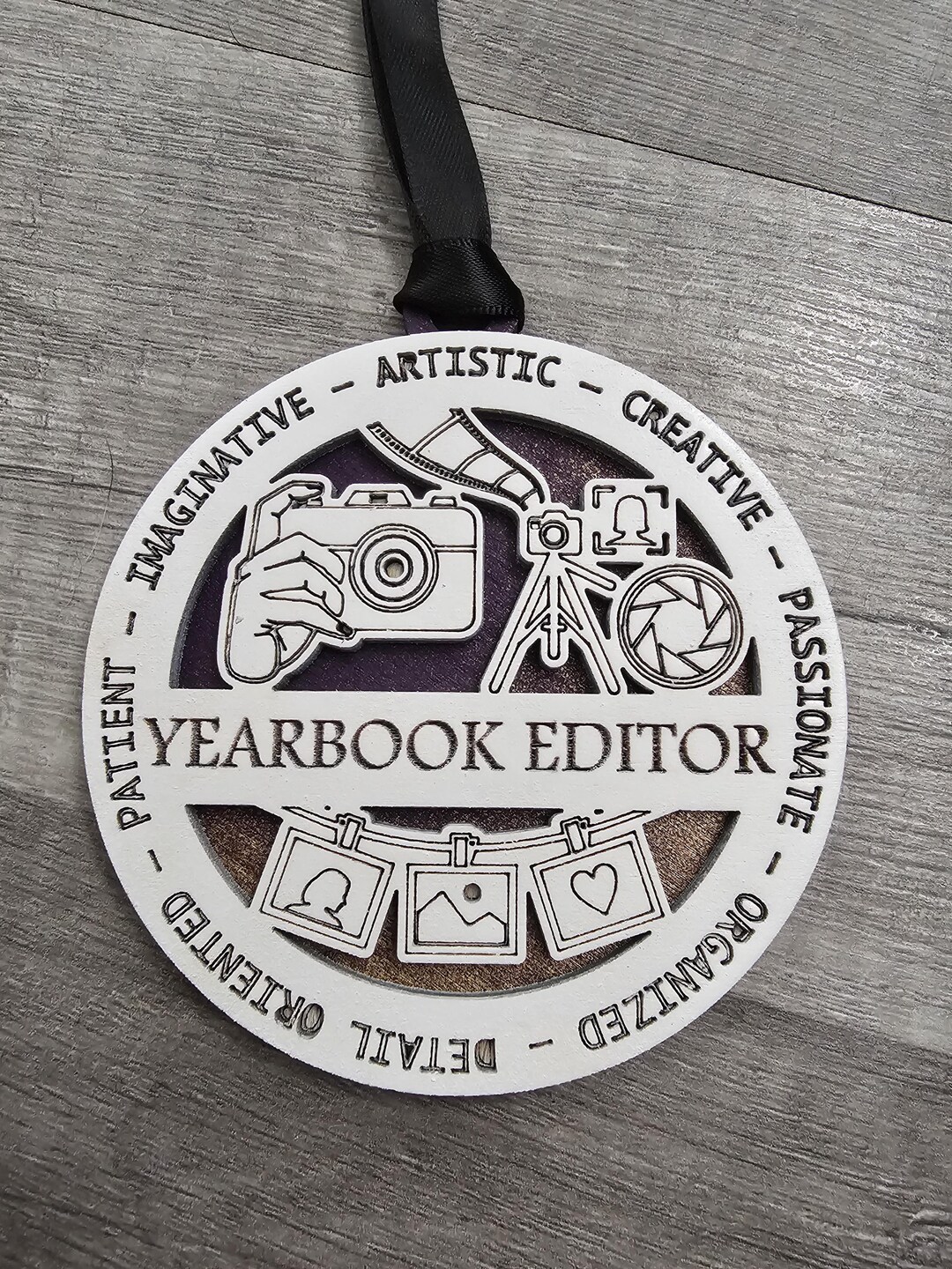 Yearbook Editor Ornament: Hand-painted Camera Gift - Etsy