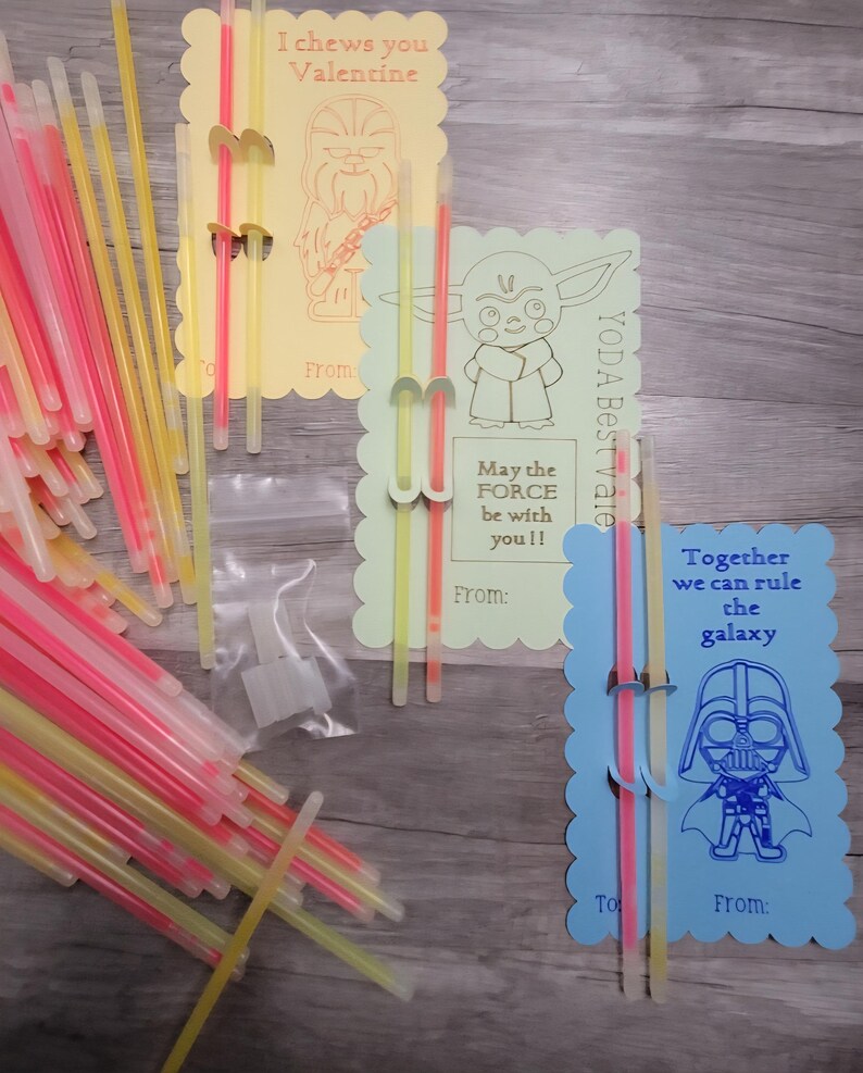 Star Wars Valentines: Glow Stick Set - Personalized Kids Classroom ...