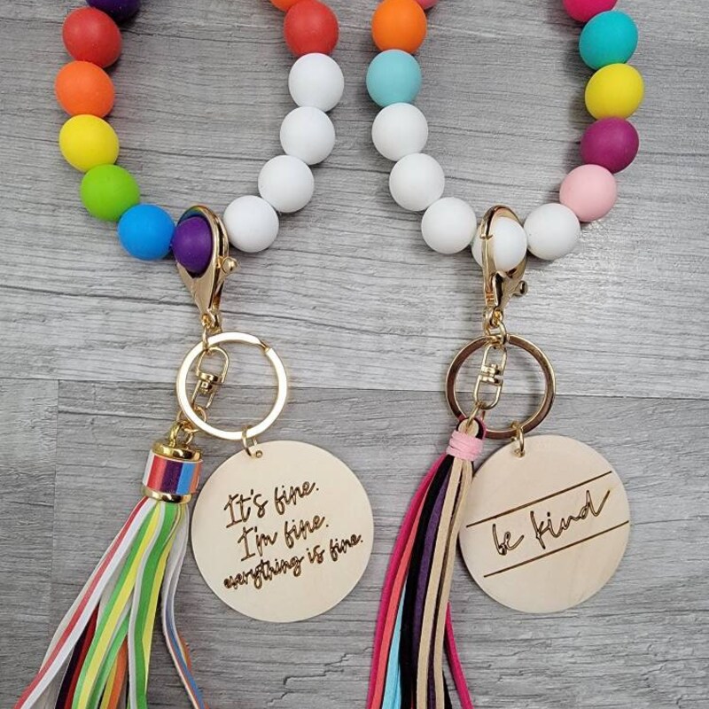 Rainbow Keychain - Etsy