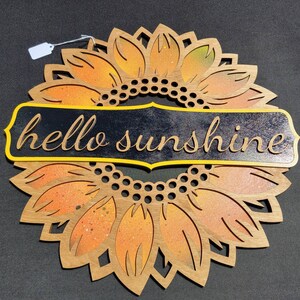 Hello Sunshine Sign, Sunflower Sign, Sunflower Home Decor, Sunflower ...
