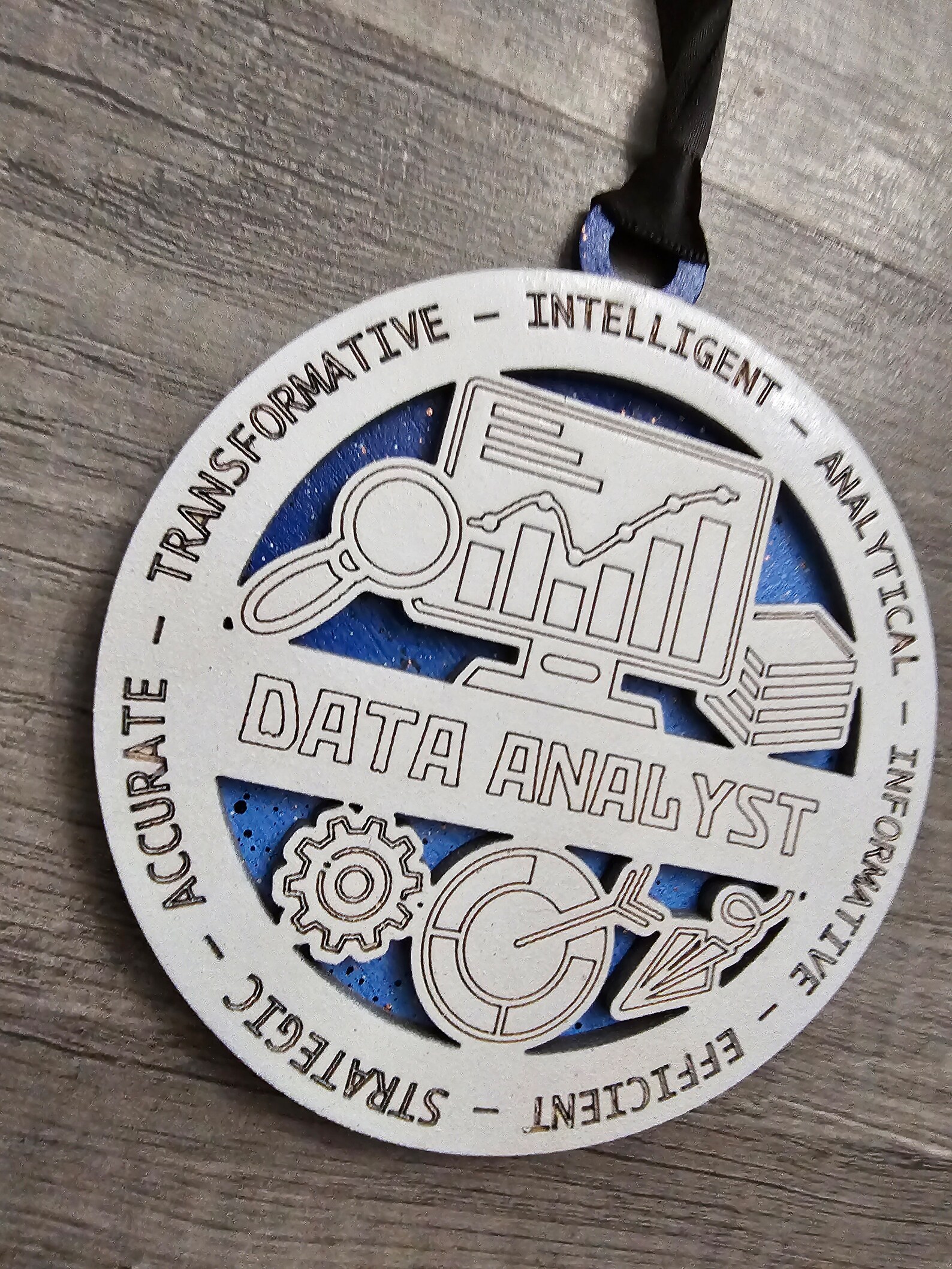 Personalized Data Analyst Ornament: Laser Cut Compass, Custom Colors - Etsy