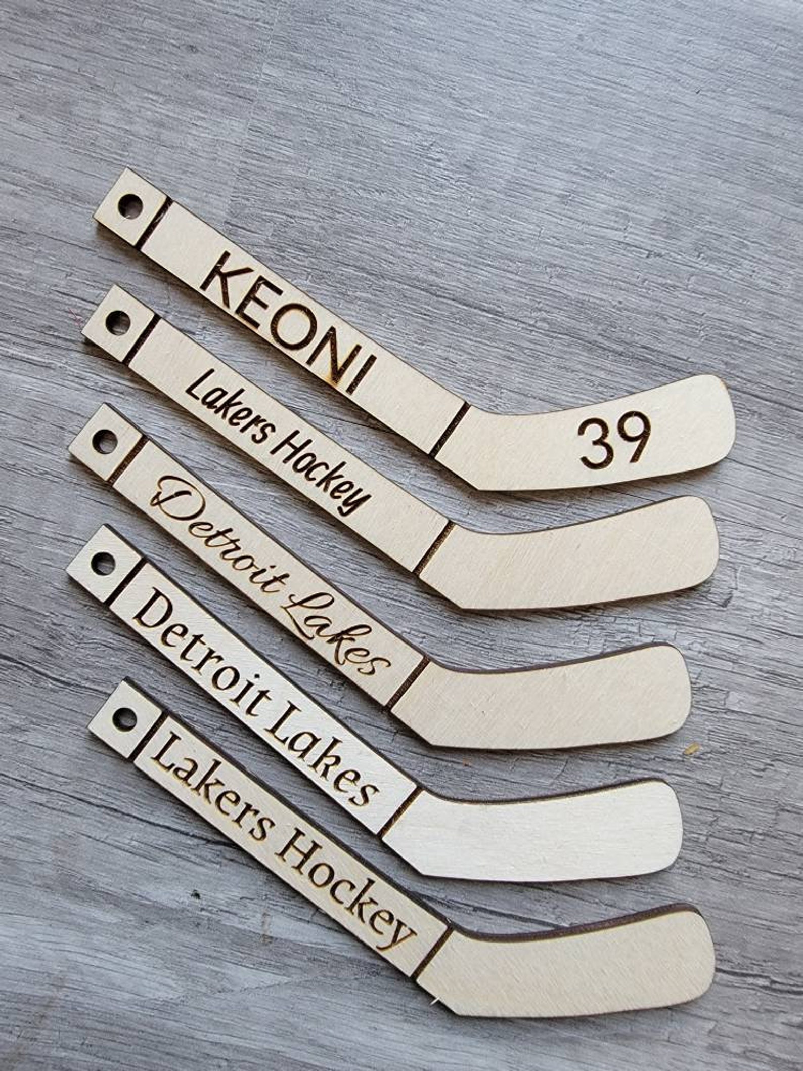 Custom Laser Cut Hockey Stick Ornament, Personalized Team Gift - Etsy