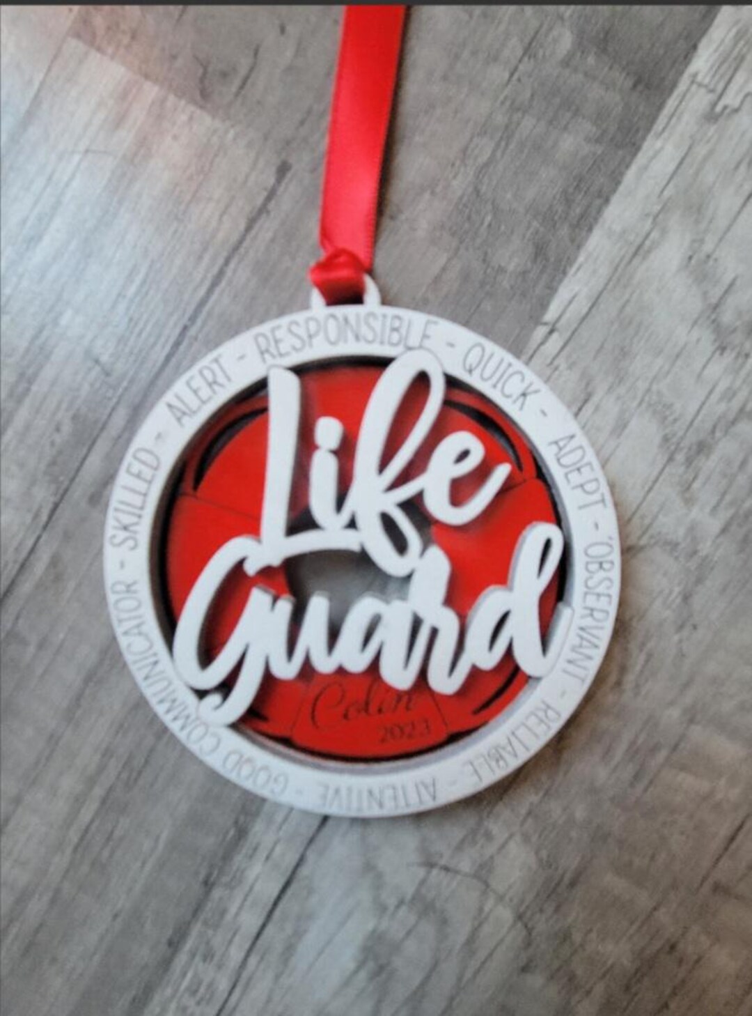 Painted Wood Lifeguard Christmas Ornament - Custom/generic - Etsy