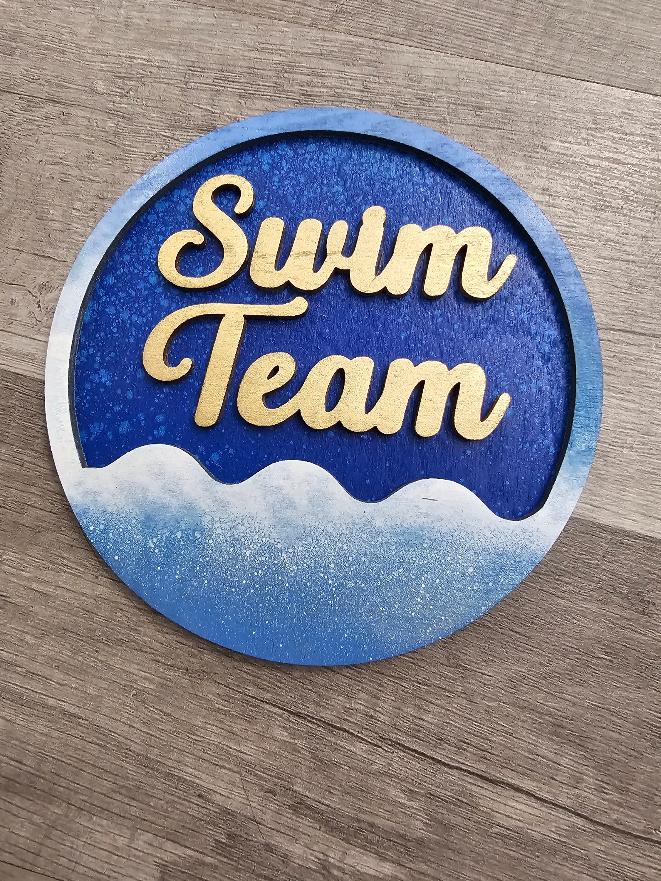 Hand Painted Layered Wood Swim Team Decor - Etsy