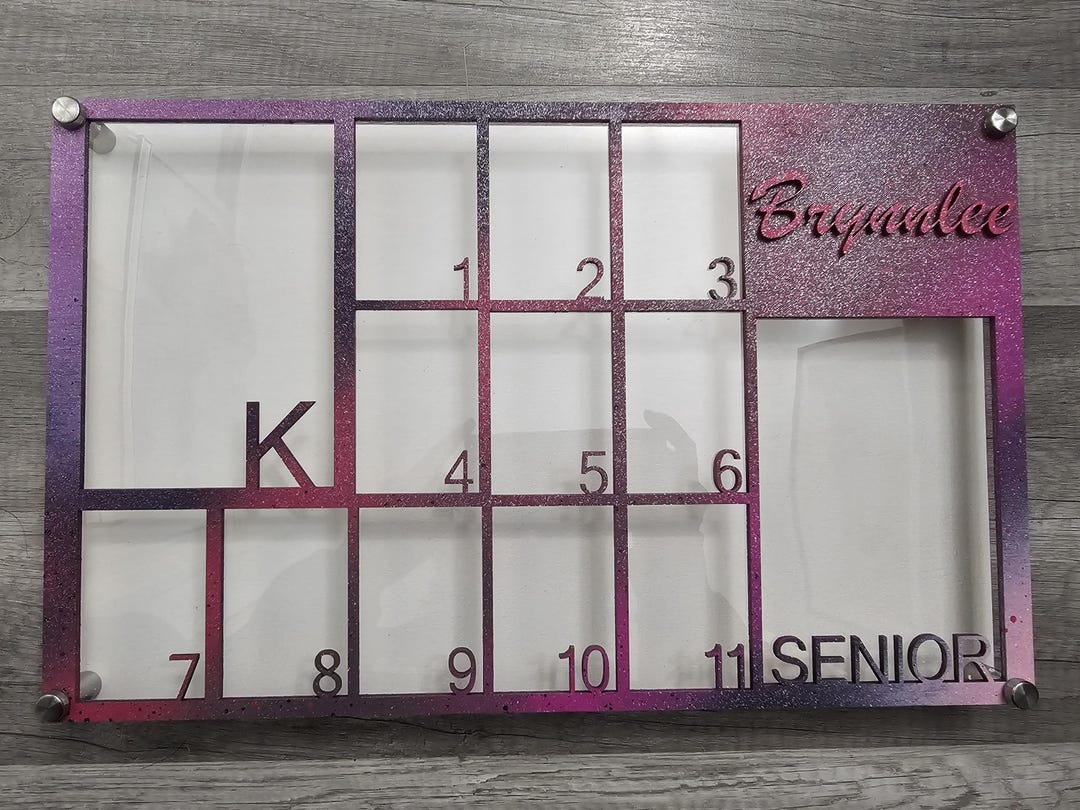 School Milestone Photo Frame, School Pics, Kids Gift, Personalized ...