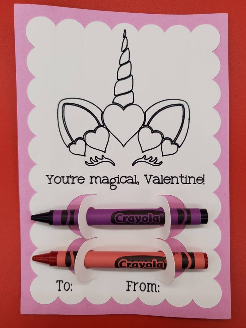 Unicorn Valentine's Day Card Rainbow Valentine Card Girl - Etsy