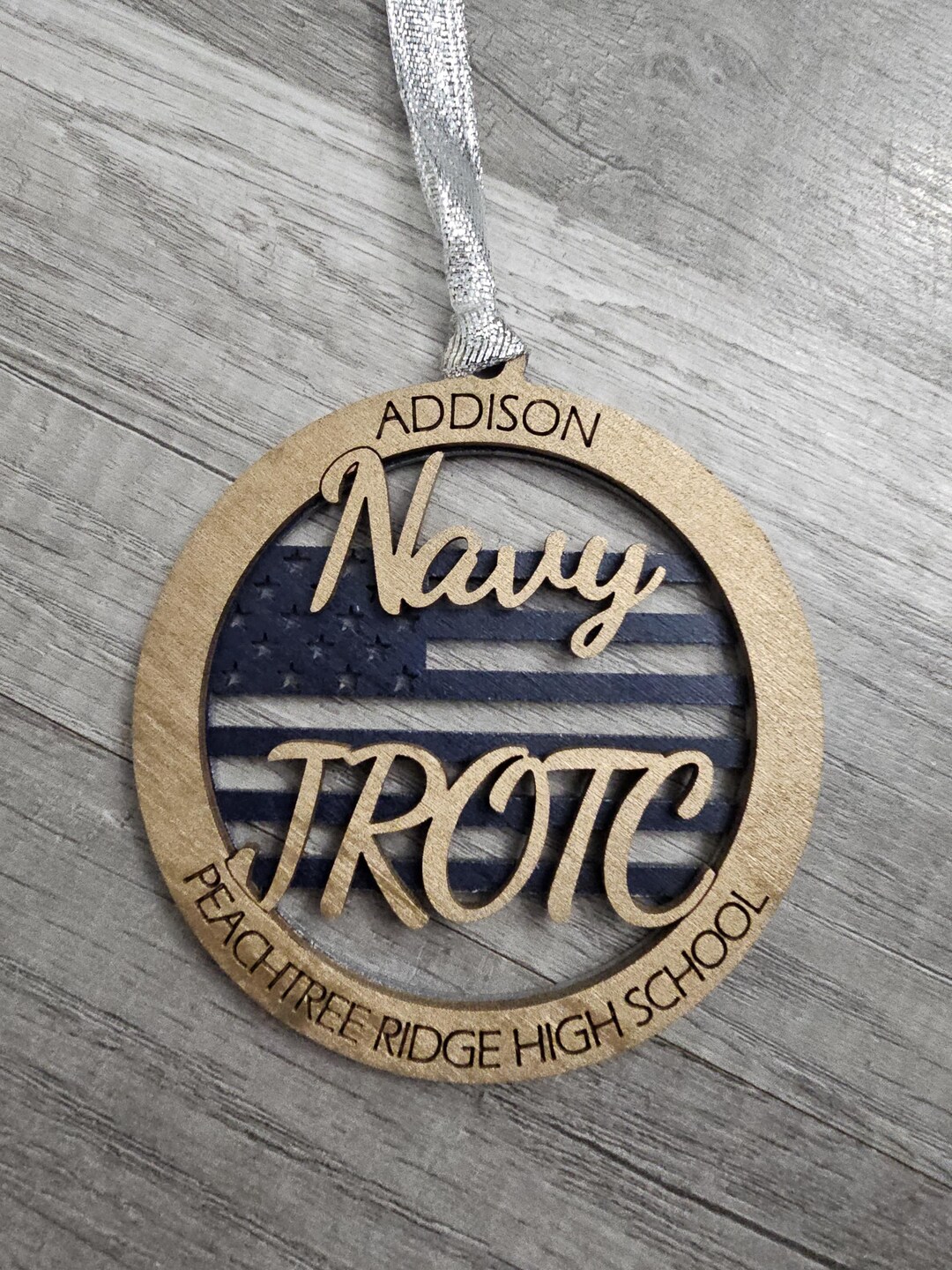 Custom Navy JROTC Christmas Ornament: Laser Cut Wood - Etsy