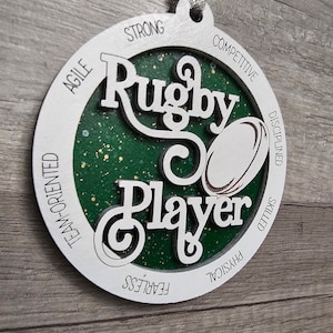 Personalized Laser Cut Rugby Ornament, Custom Team Gift - Etsy