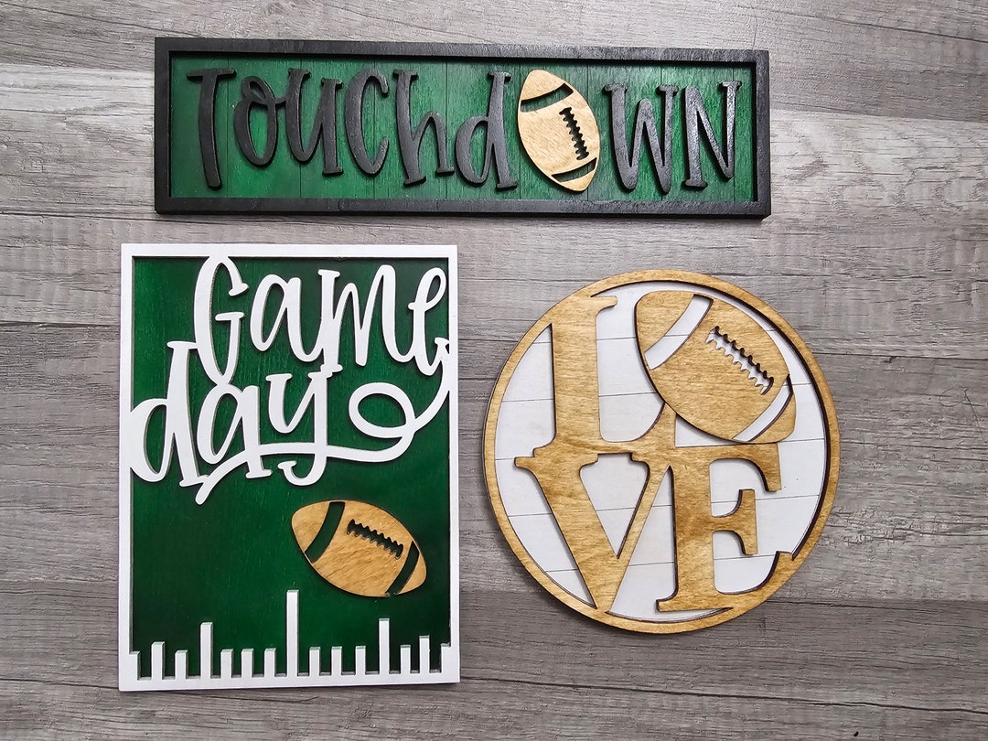 Personalized Football Sign: Laser Cut Tiered Tray Decor - Etsy