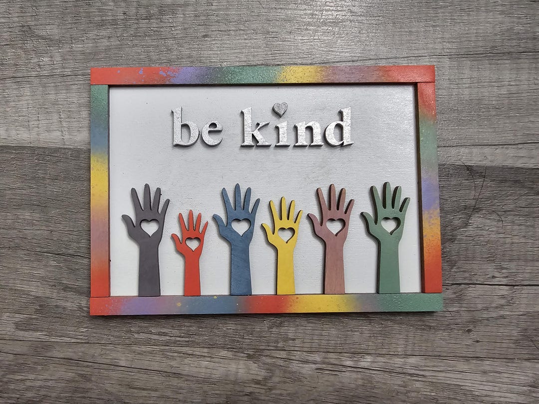 Be Kind Sign, Rainbow Shelf Sitter, Rainbow Tiered Tray Decor, Pride ...