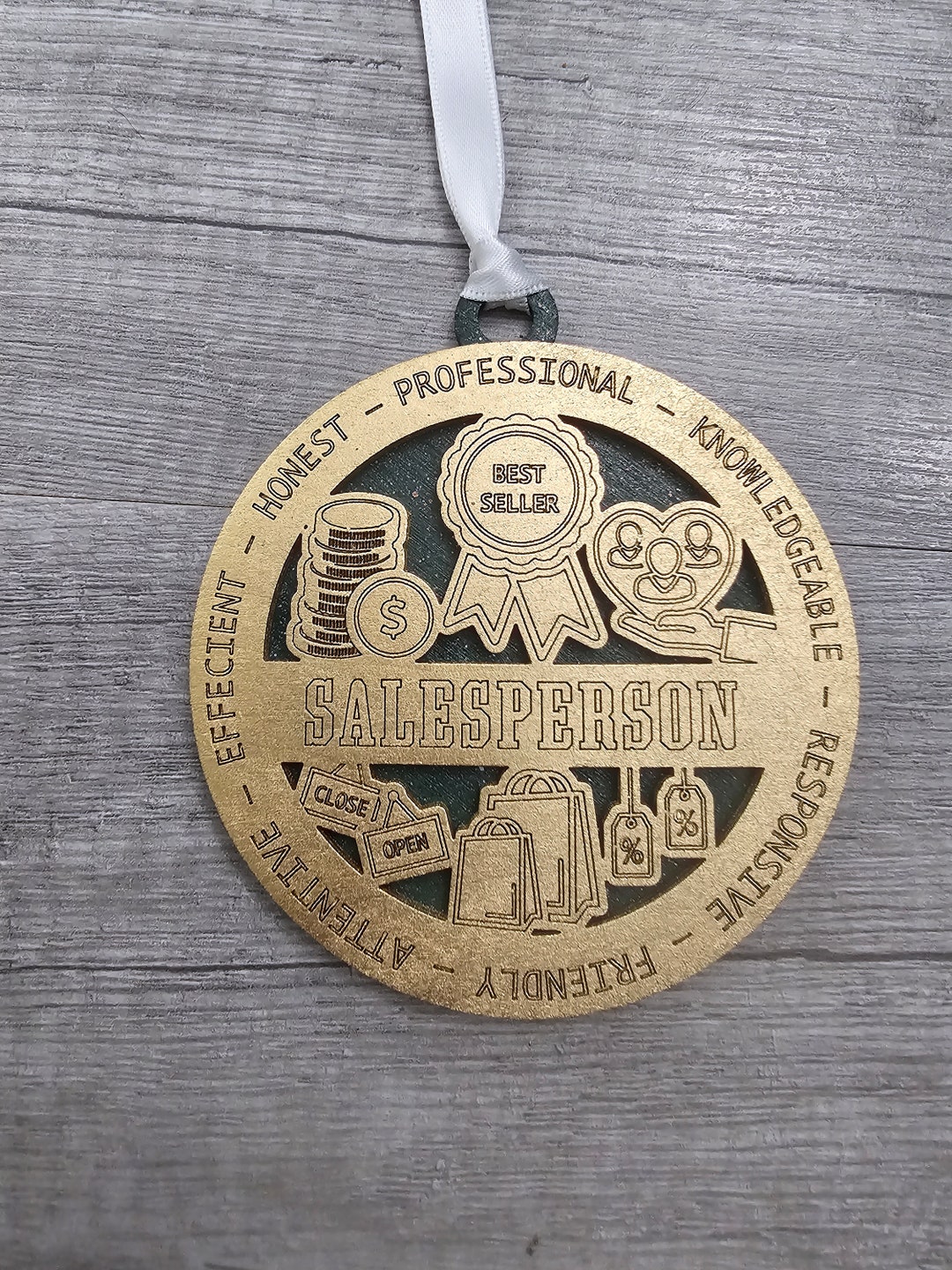 Salesman Christmas Ornament, Laser Cut Employee Gift - Etsy