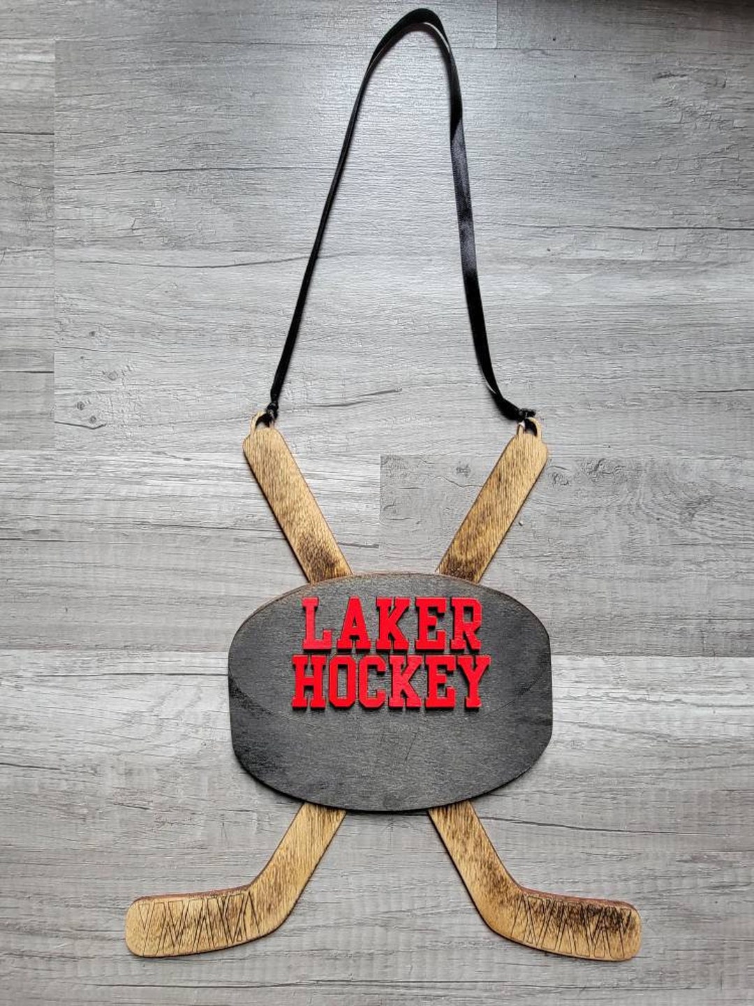 Custom Hockey Sign, Hockey Tiered Tray Decor, Hockey Gift, Personalized ...
